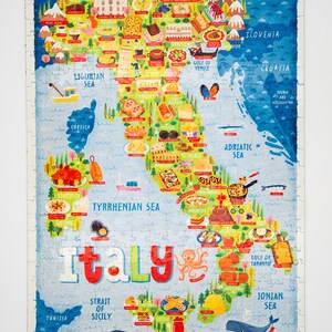 Italy Map Puzzle Map of Italy Italy Map Puzzle Gift Illustrated Italy ...