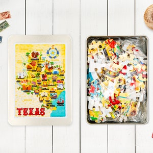 Texas Map Puzzle - Map of Texas - Texas Map - Puzzle Gift - Illustrated ...