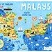 Malaysia Map Poster - Malaysia Map - Map of Malaysia - Illustrated ...