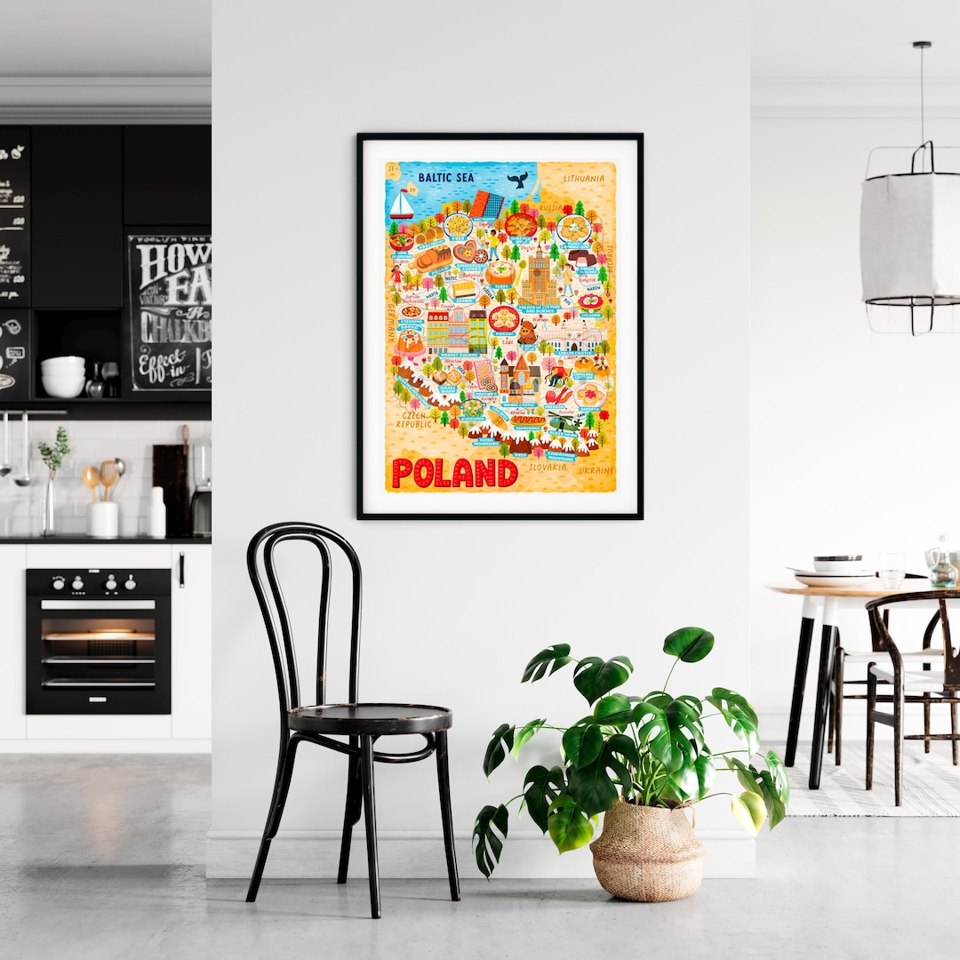 Poland Map Poster - Poland Map - Map of Poland - Illustrated Poland Map ...