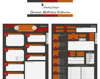 Dnd Character Sheet Multiclass - Etsy