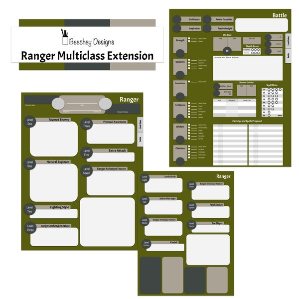 Ranger Character Sheet Pdf - Etsy
