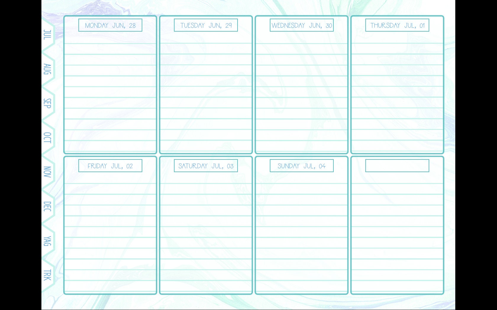 Digital Planner Weekly Planner 6 Month Planner July | Etsy