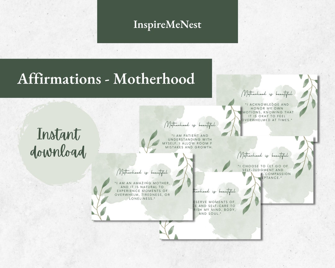 Motherhood Printable Affirmation Cards, Self-esteem, Confidence, Self ...
