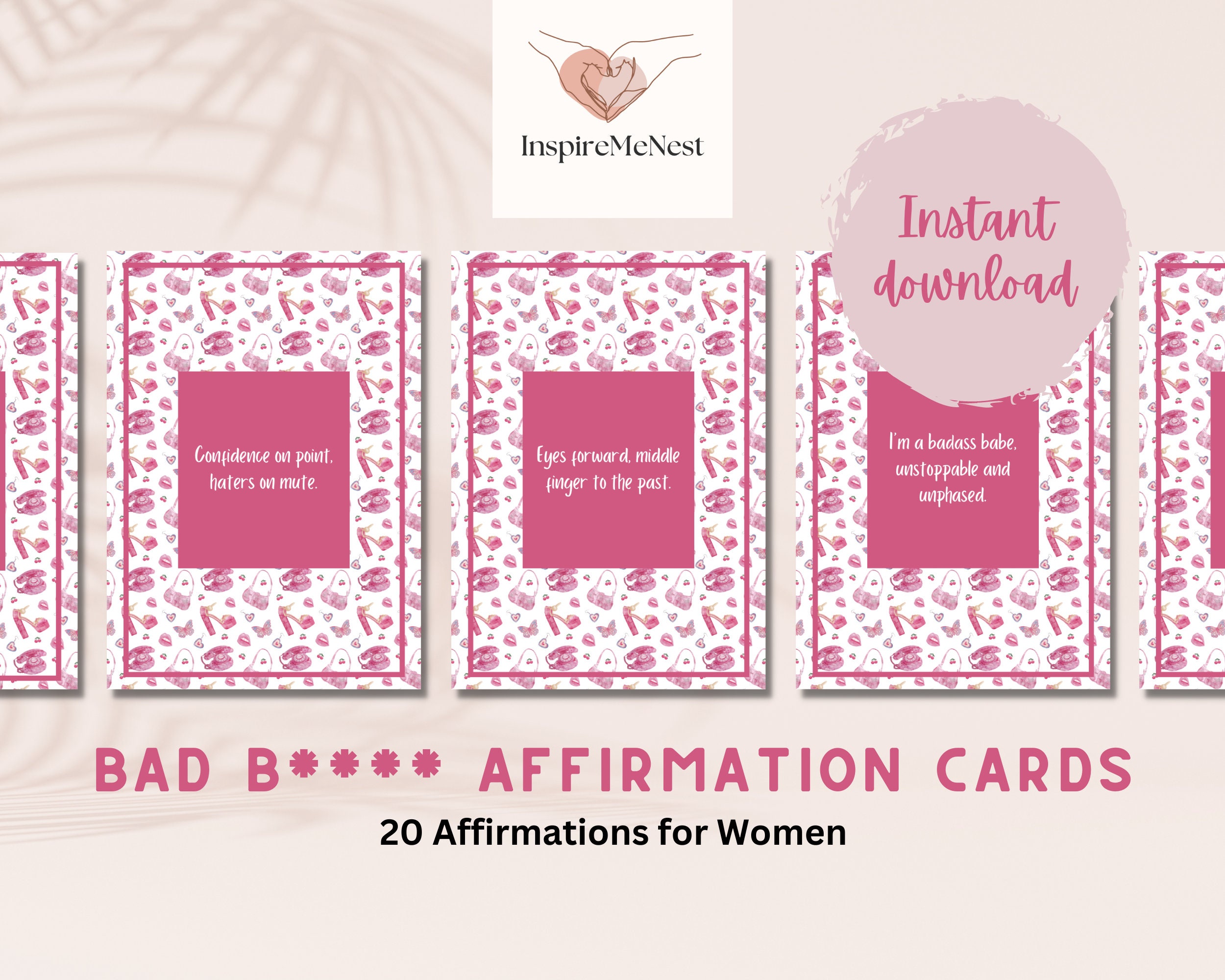 Bad Bitch Printable Affirmation Cards, Swear Affirmations, Daily ...