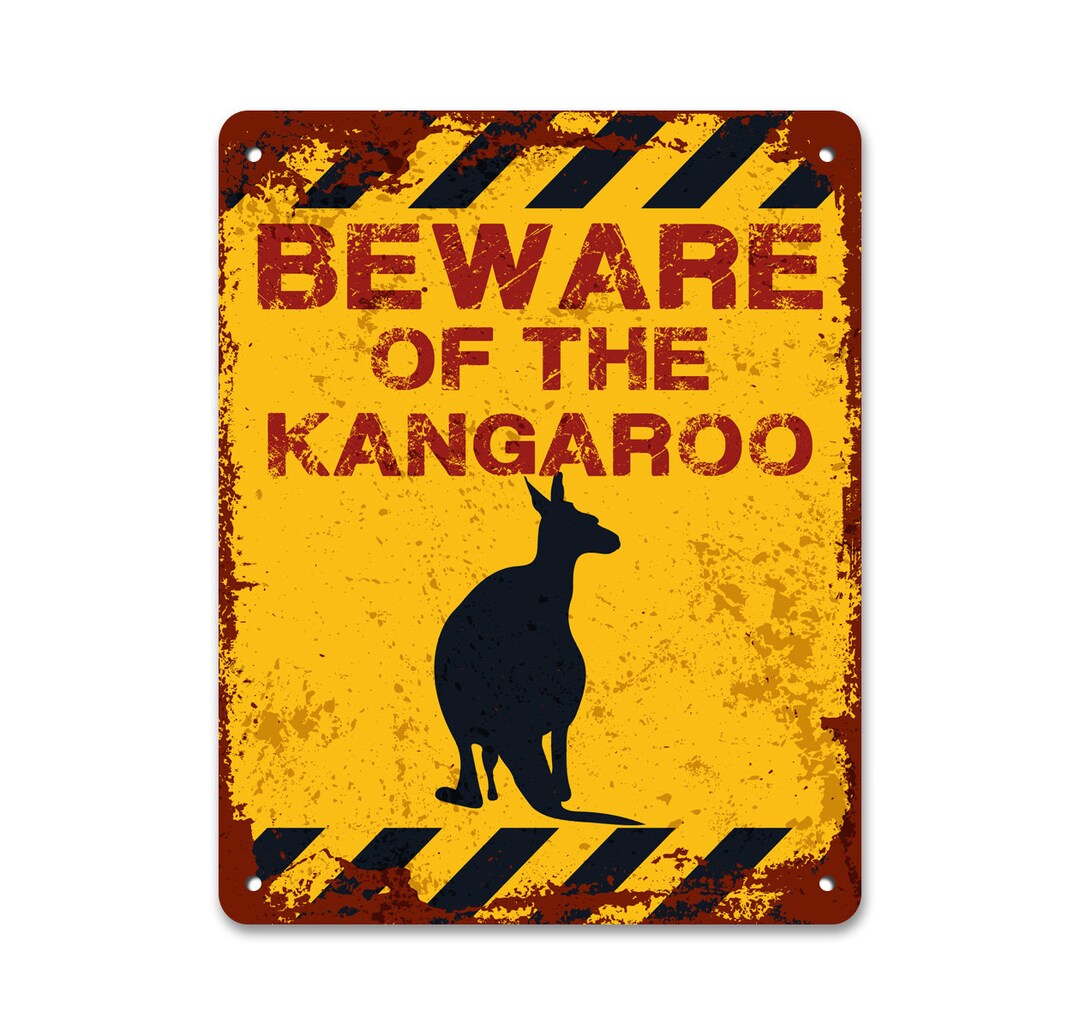Beware of the Kangaroo Kangaroo Print Funny Sign Caution - Etsy UK