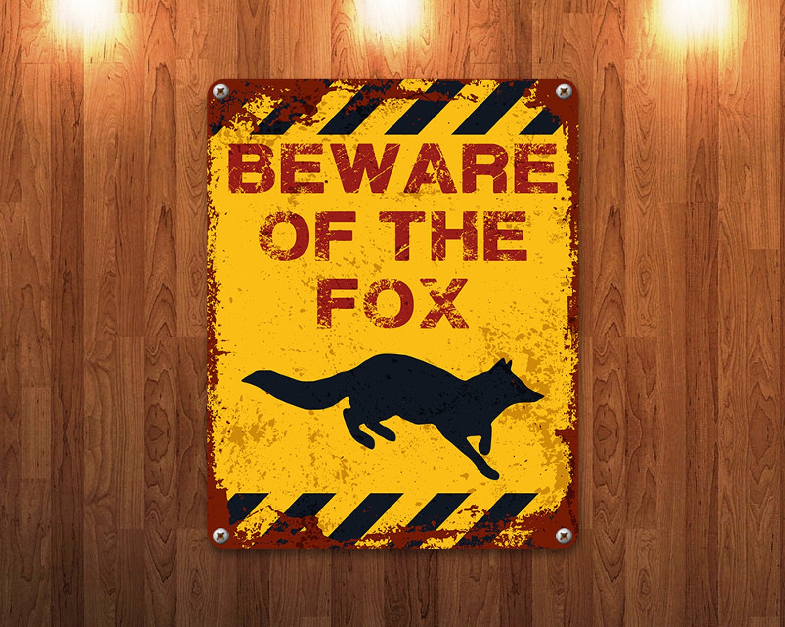 Beware of the Fox Funny Sign Foxy Lady Metal Sign | Etsy
