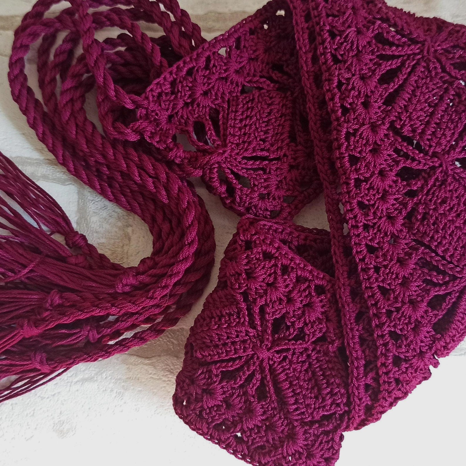 Burgundy Crochet Corset Belt – Handmade Knit Waist Accessory. - Etsy
