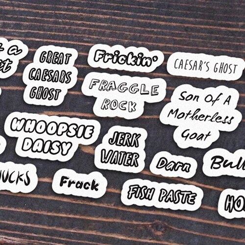 Fun Curse Words Printable Stickers /// Funny Expletive on - Etsy