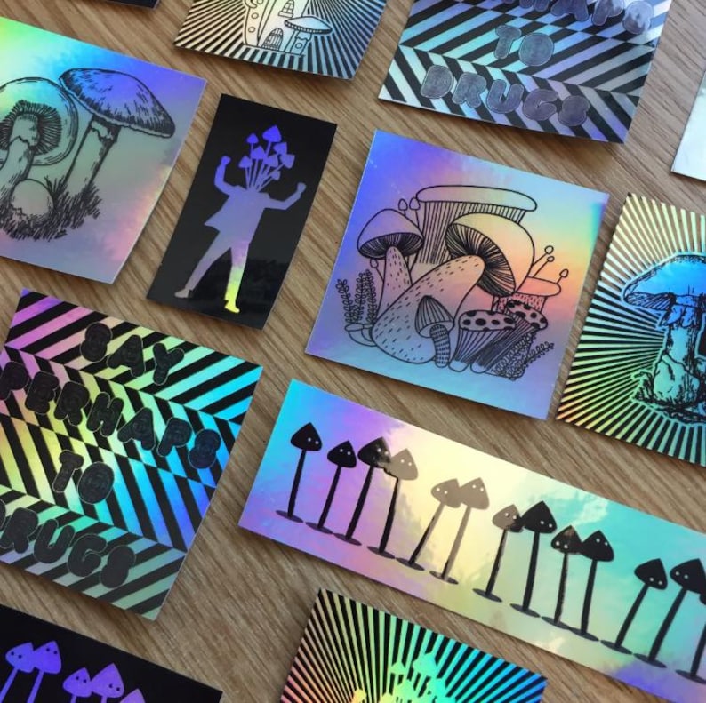8 Iridescent Holographic Sticker Sheets: DIY Vinyl for Laser Printers ...