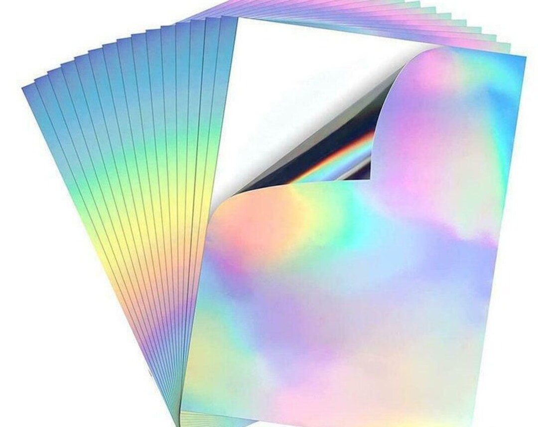 8 X Holographic Iridescent Blank Sticker Sheets | DIY Vinyl Stickers ...