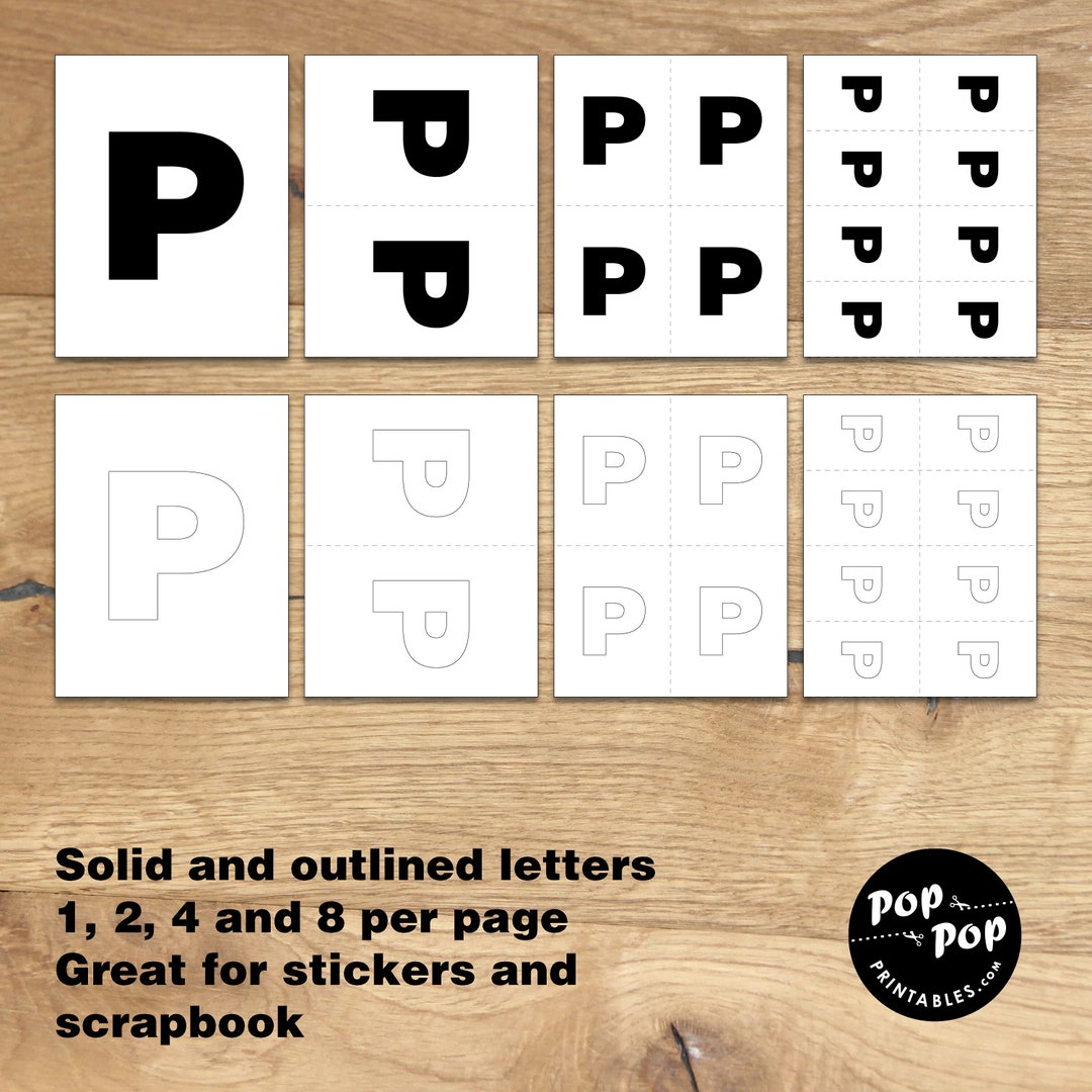 Printable Alphabet Stencil: Bold Black Letters & Numbers (digital ...