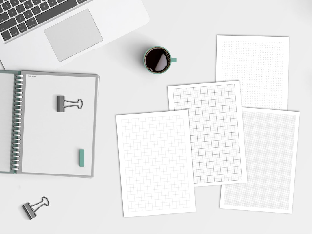 PRINTABLE A5 Blank Grid Graph and Dot Grid Printable Paper /// 1 2 per ...