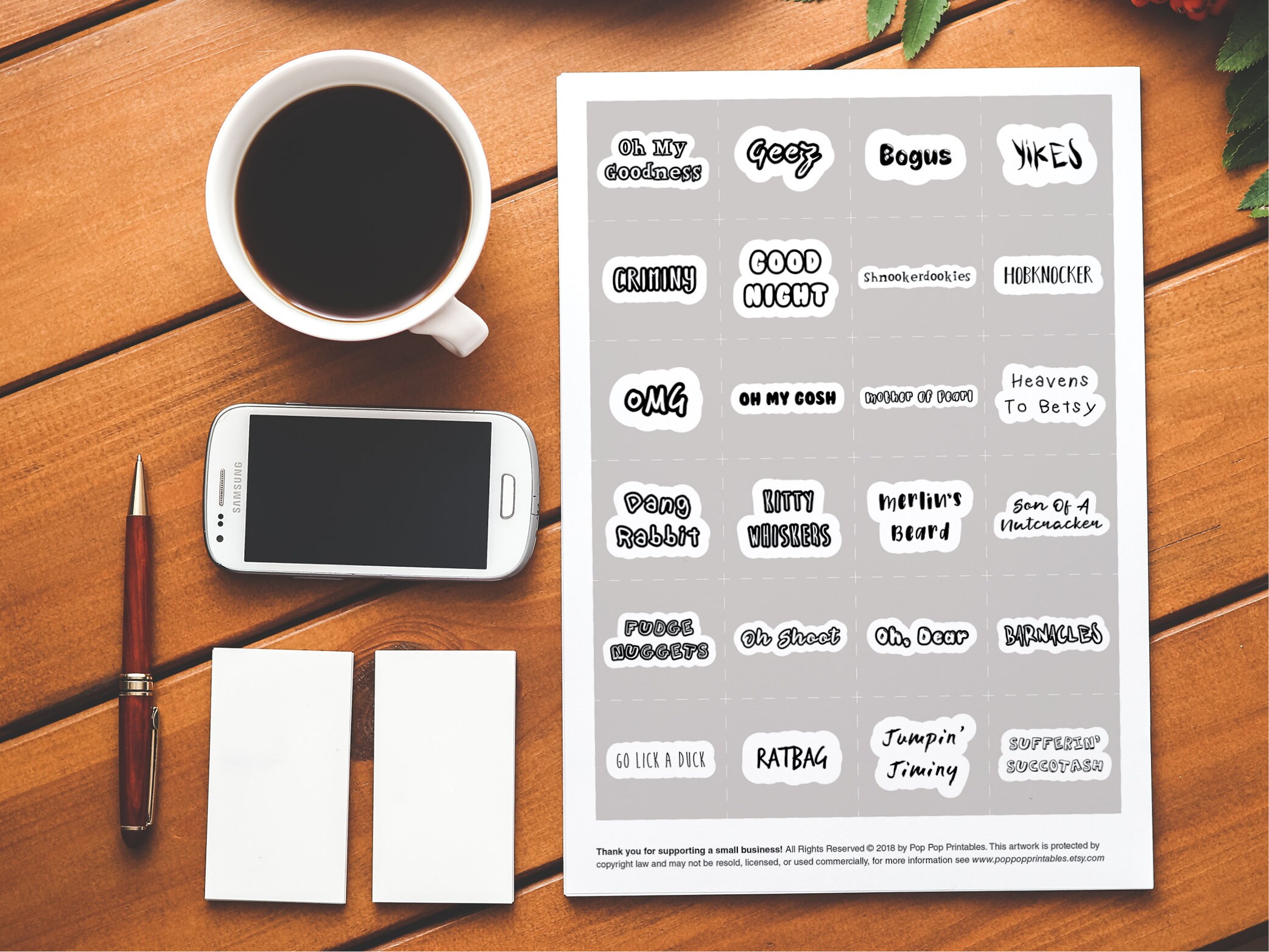 PRINTABLE Funny Child Friendly Curse Words Stickers /// - Etsy