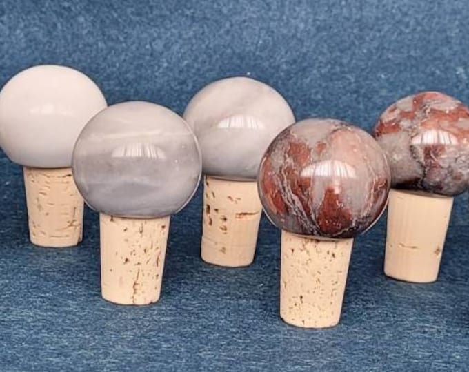 Marble Stoppers - 10 Bottle Stoppers in Marble and Cork - Made in Italy ...