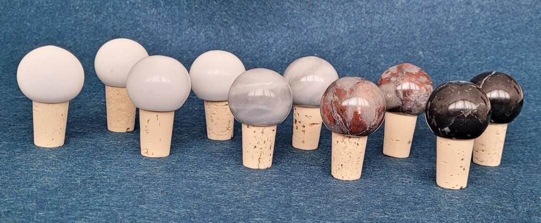 Marble Stoppers 10 Bottle Stoppers in Marble and Cork Made in Italy ...