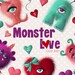 Valentine Monsters Clipart, Love Monster Graphics With Conversation ...