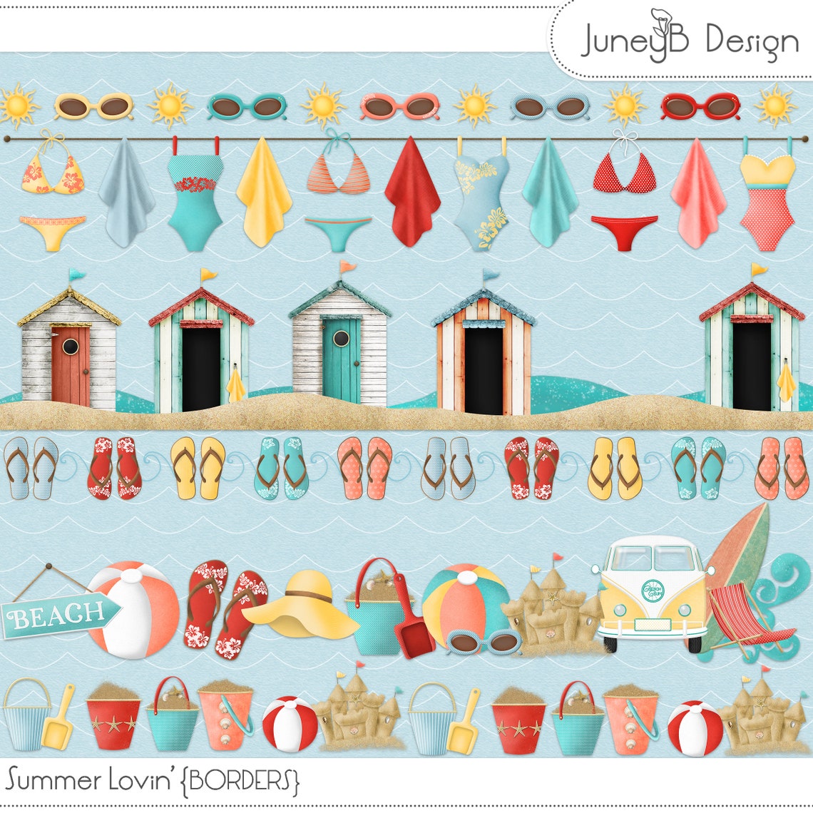 Summer Digital Scrapbook Paper Beach Paper Patterns Summer | Etsy