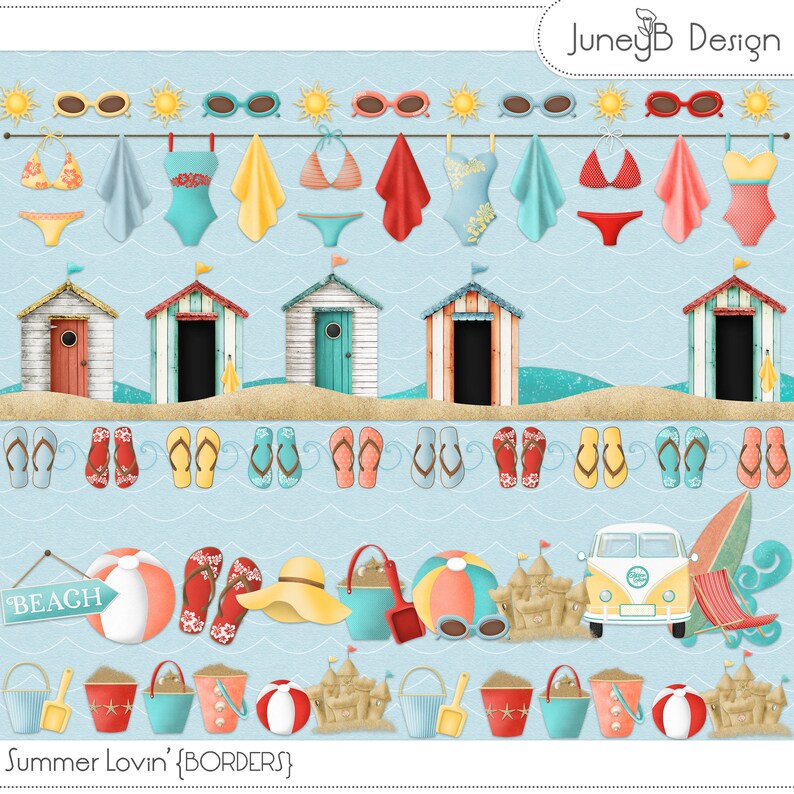 Summer Digital Scrapbook Paper Beach Paper Patterns Summer | Etsy