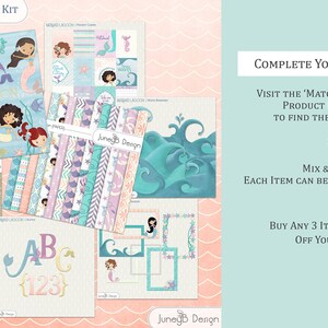 Mermaid Clip Art, Mermaid Lagoon Kit, Mermaid Scrapbook, Ocean Graphics ...