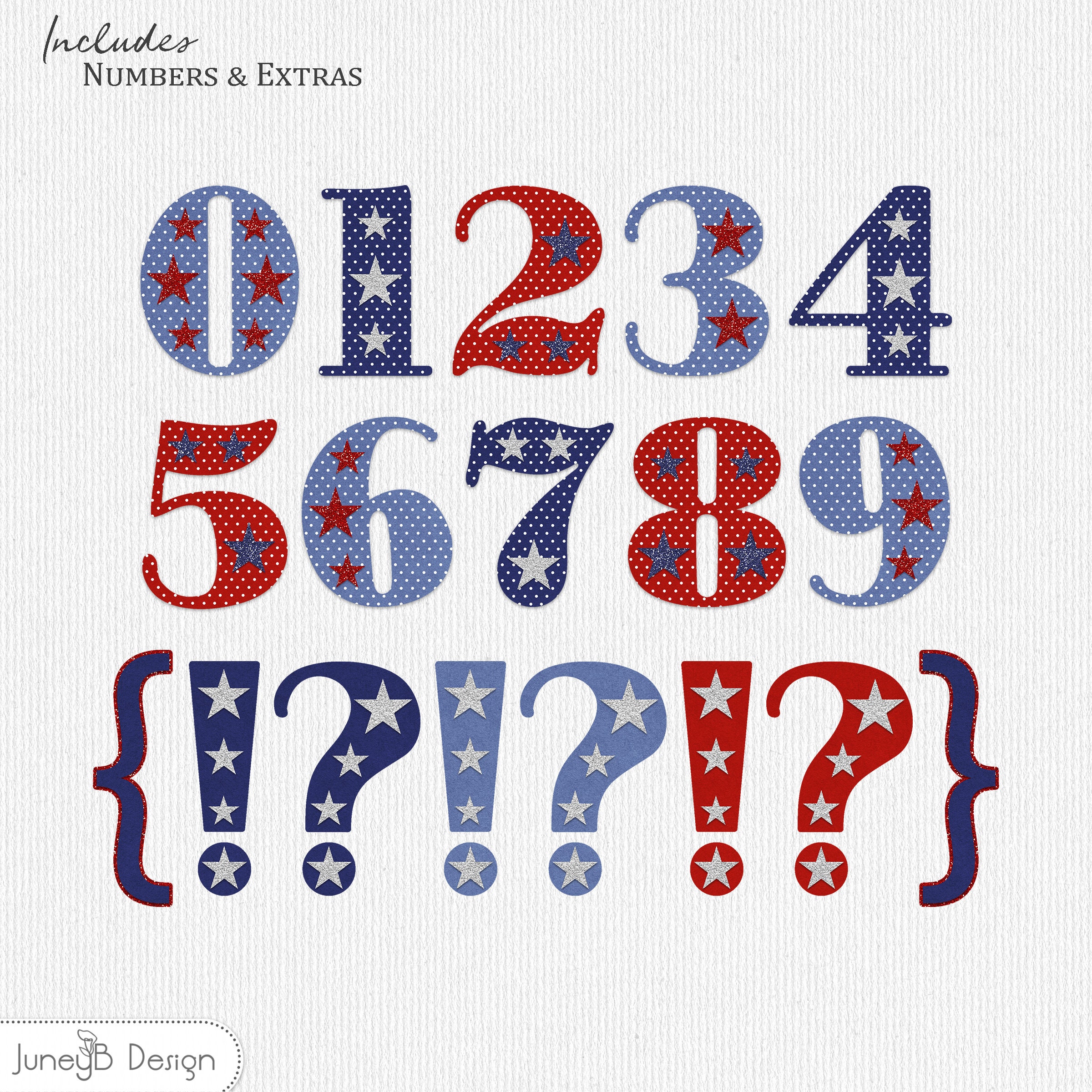 Red White and Blue Chunky Alphabet Silver Stars Alphabet and - Etsy