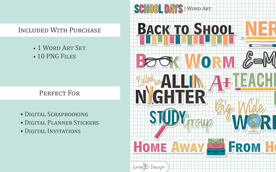 Back to School Word Clipart Word Art College Clipart - Etsy