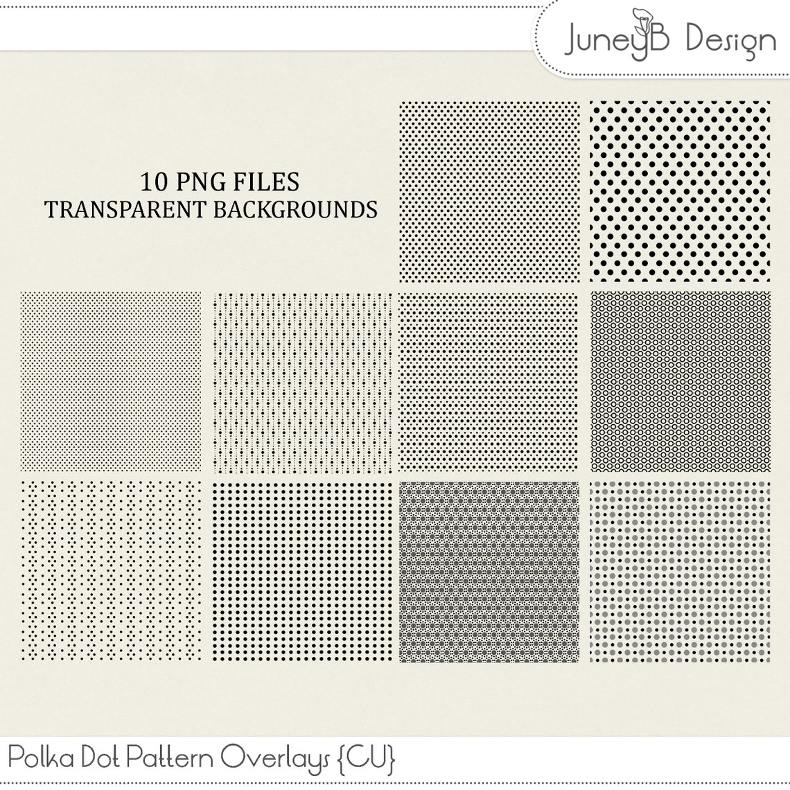 Polka Dot Patterns Dot Pattern Overlays Digital Black and | Etsy