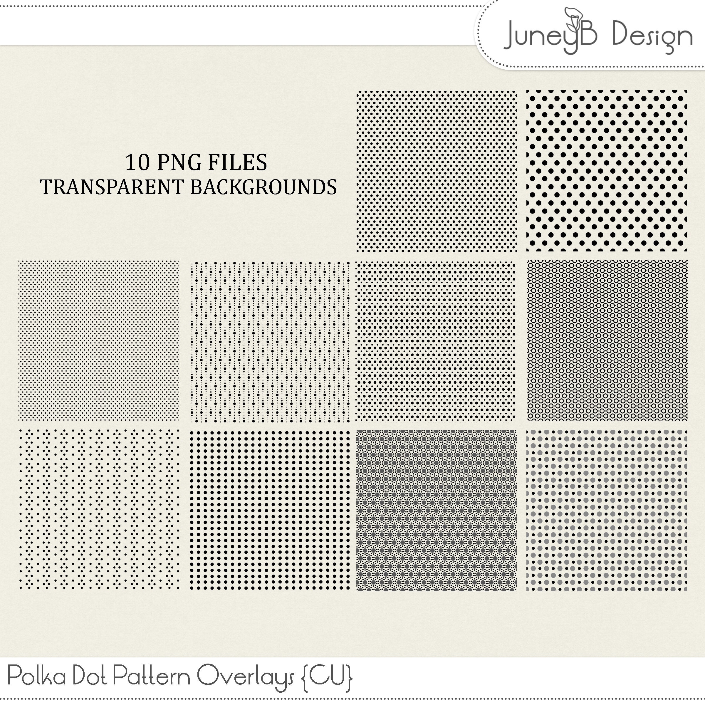 Polka Dot Patterns Dot Pattern Overlays Digital Black and | Etsy
