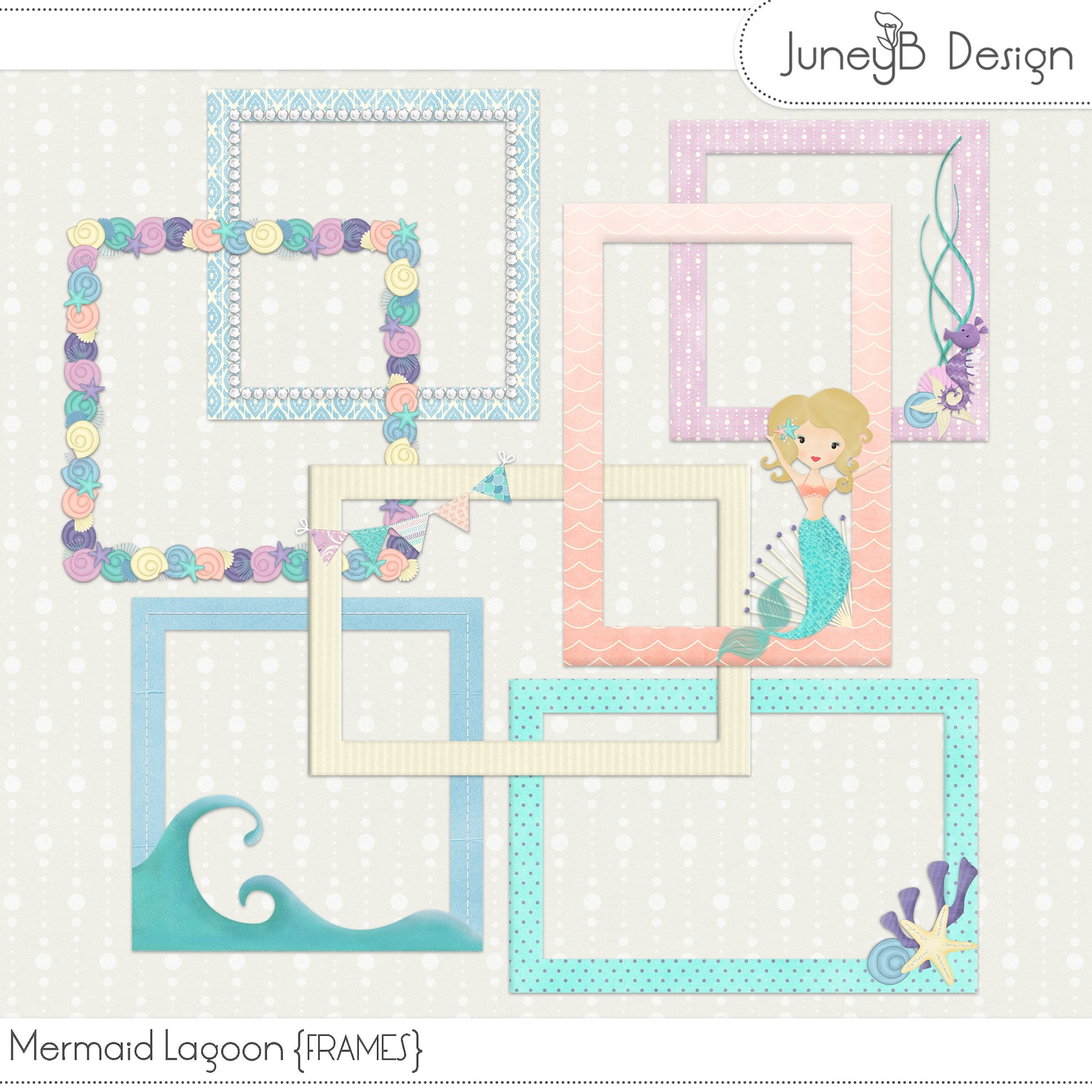 Mermaid Frames Mermaid Lagoon Digital Frames Mermaid Clip | Etsy