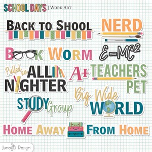 School Days Digital Kit, Back to School Clip Art, School Supplies ...