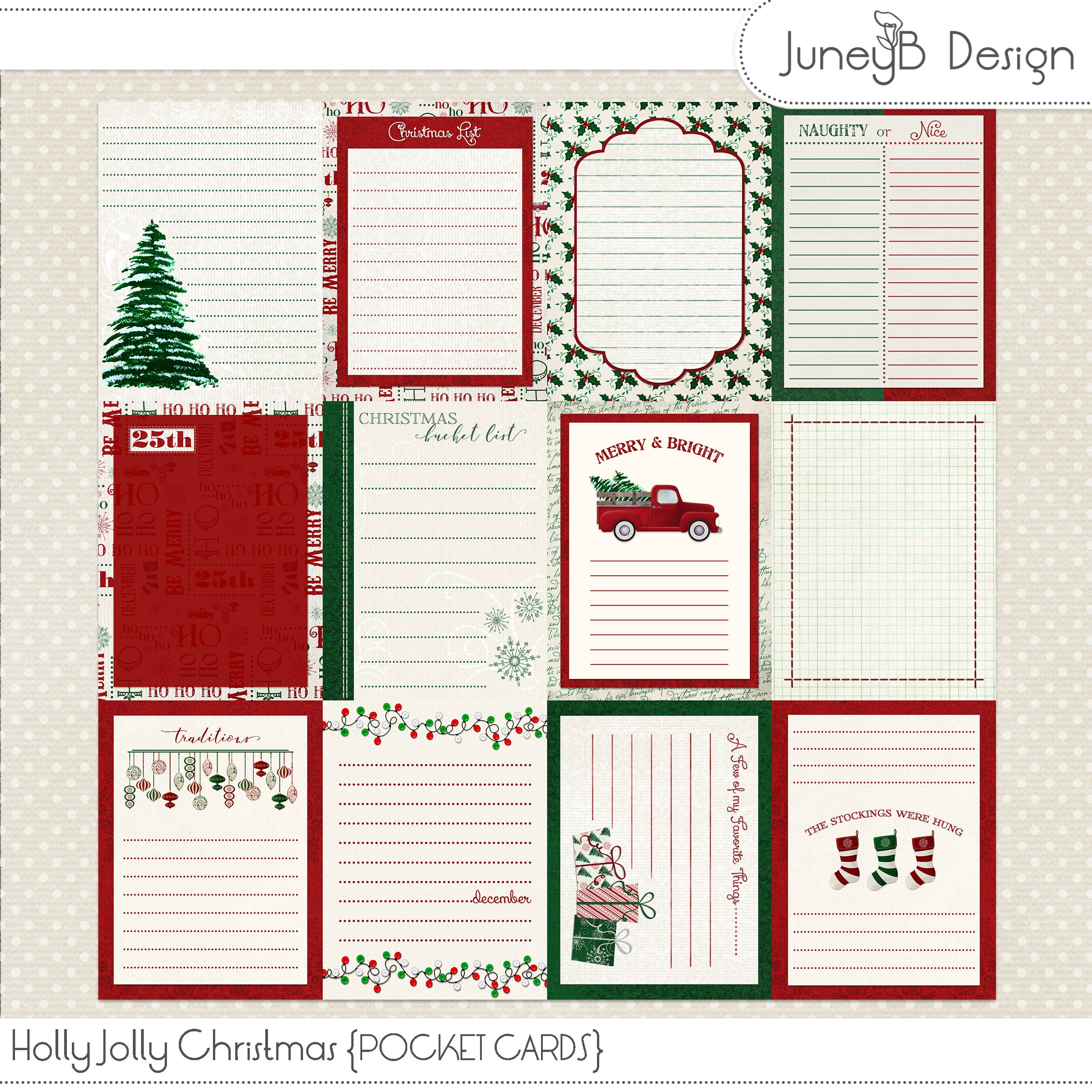 Holly Jolly Christmas Paper Digital Christmas Paper - Etsy