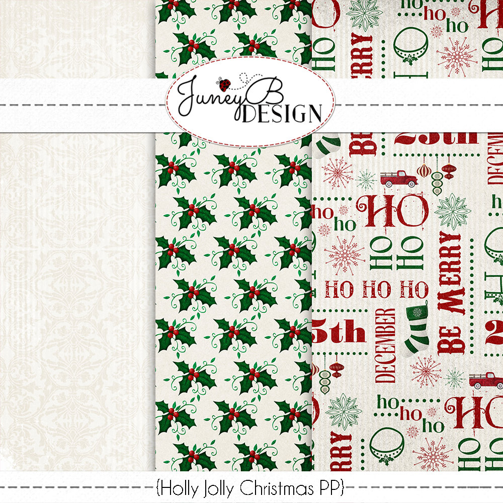 Holly Jolly Christmas Paper Digital Christmas Paper | Etsy