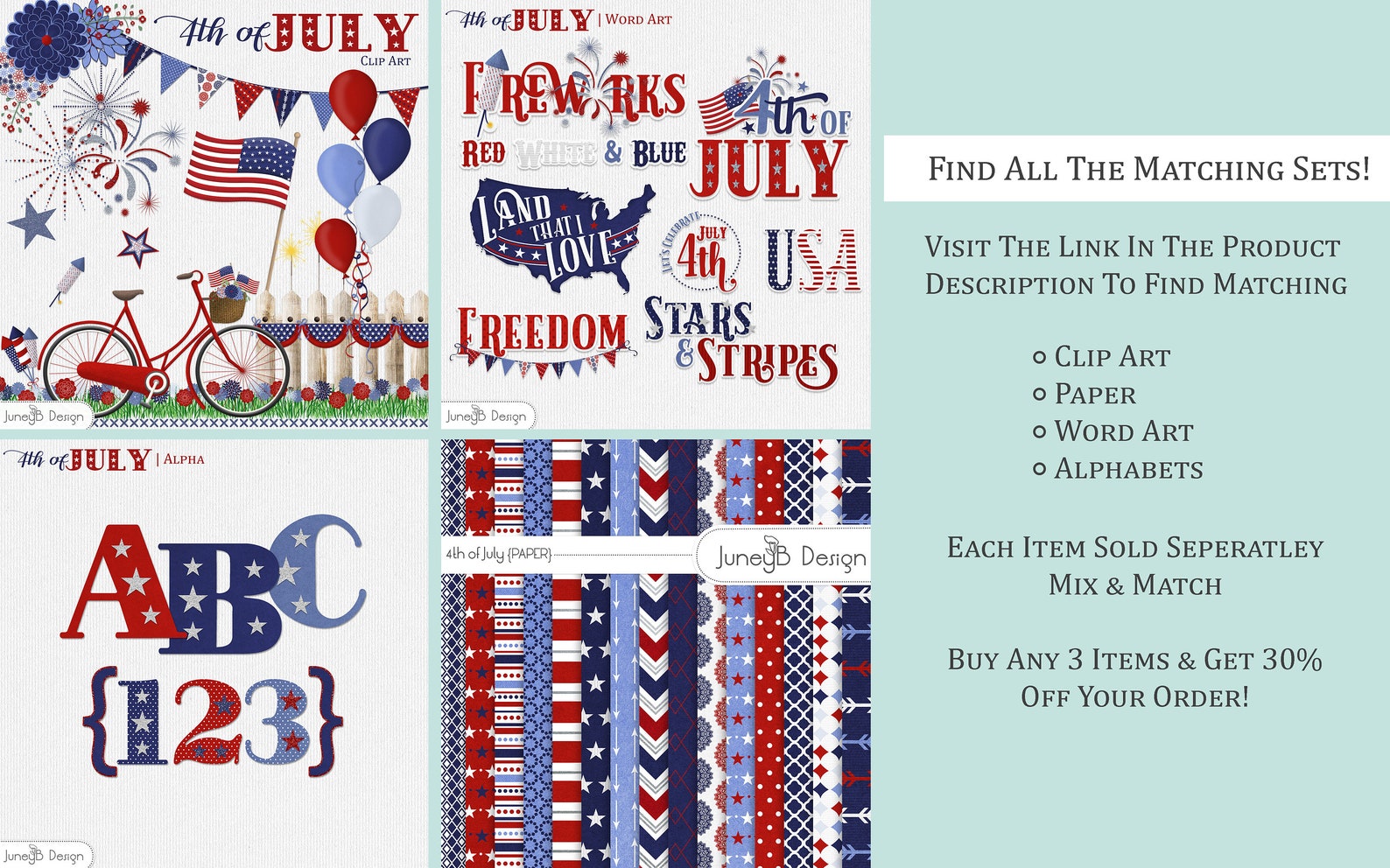 Red White and Blue Chunky Alphabet Silver Stars Alphabet and - Etsy