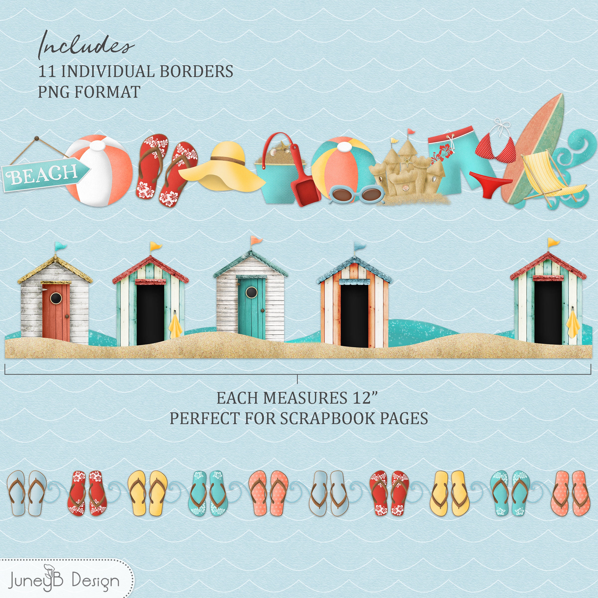 Beach Clip Art Borders Summer Clip Art Summer Lovin' - Etsy