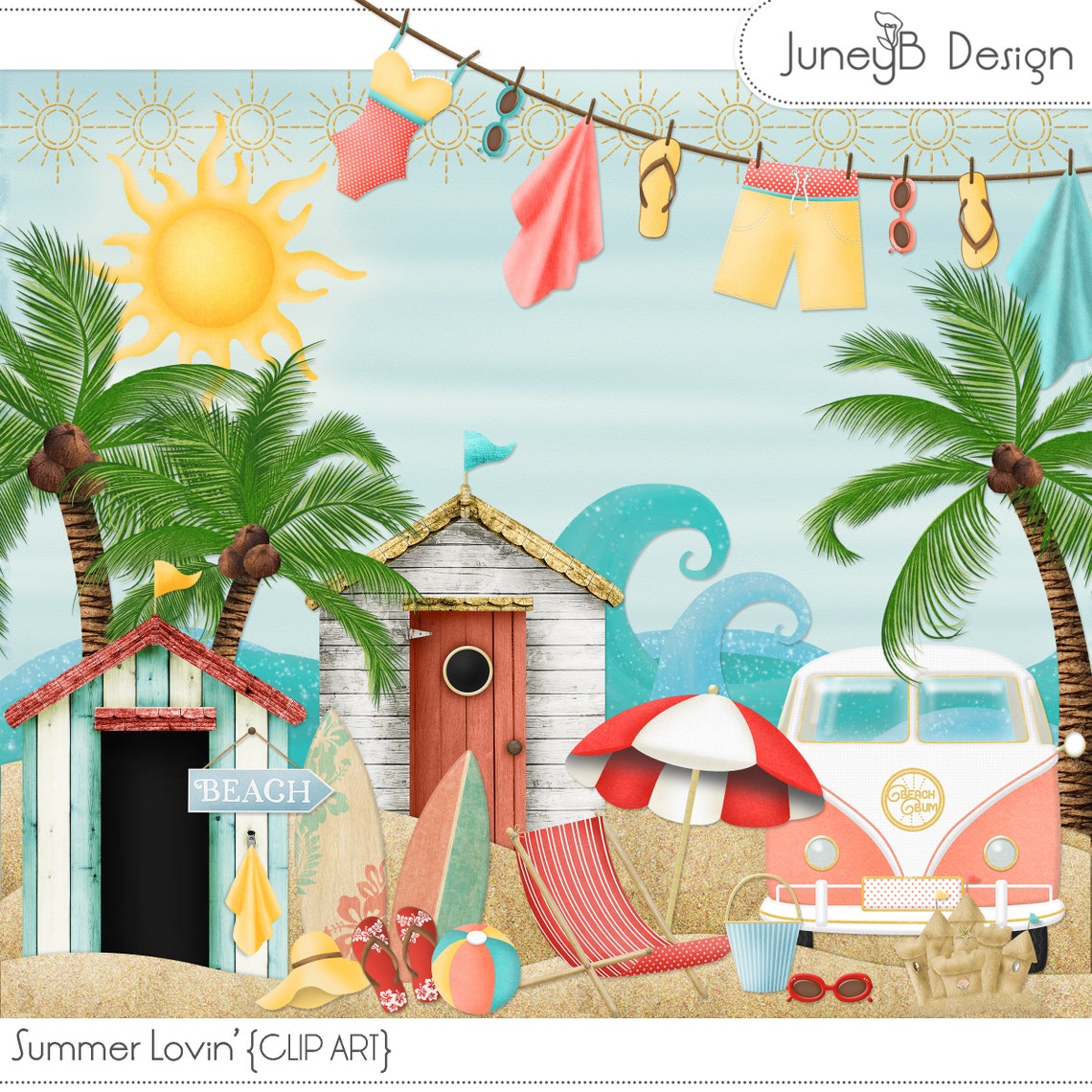 Summer Digital Scrapbook Paper Beach Paper Patterns Summer | Etsy