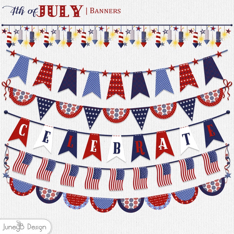 July 4th Banners Patriotic Bunting Stars and Stripes USA - Etsy