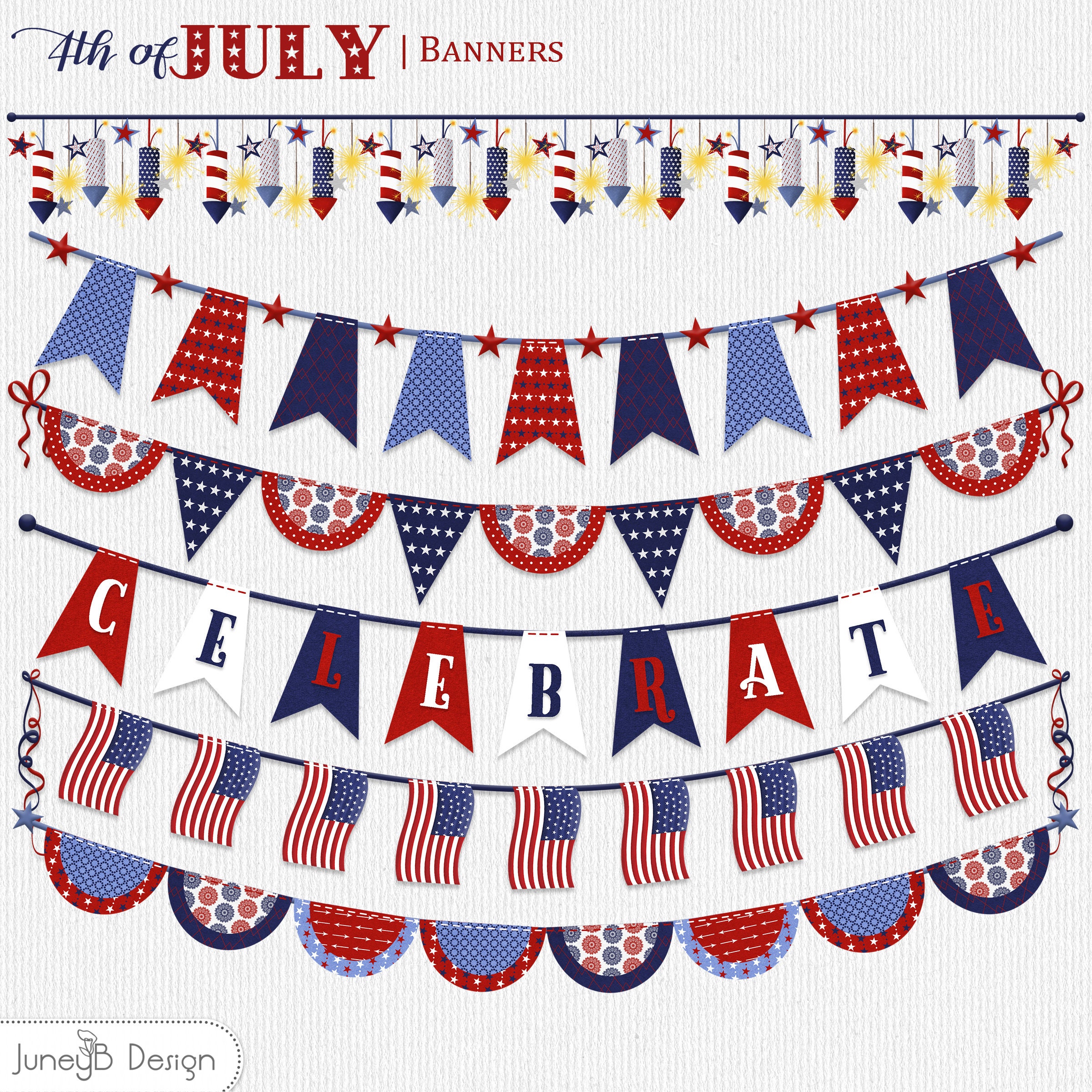 Vintage Patriotic Bunting Clipart