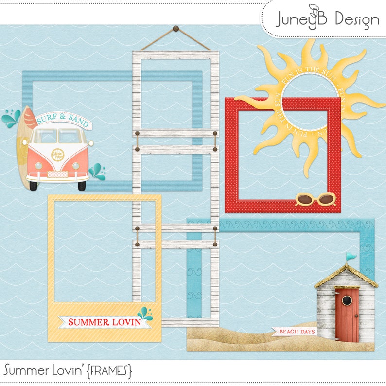 Summer Digital Scrapbook Paper Beach Paper Patterns Summer | Etsy