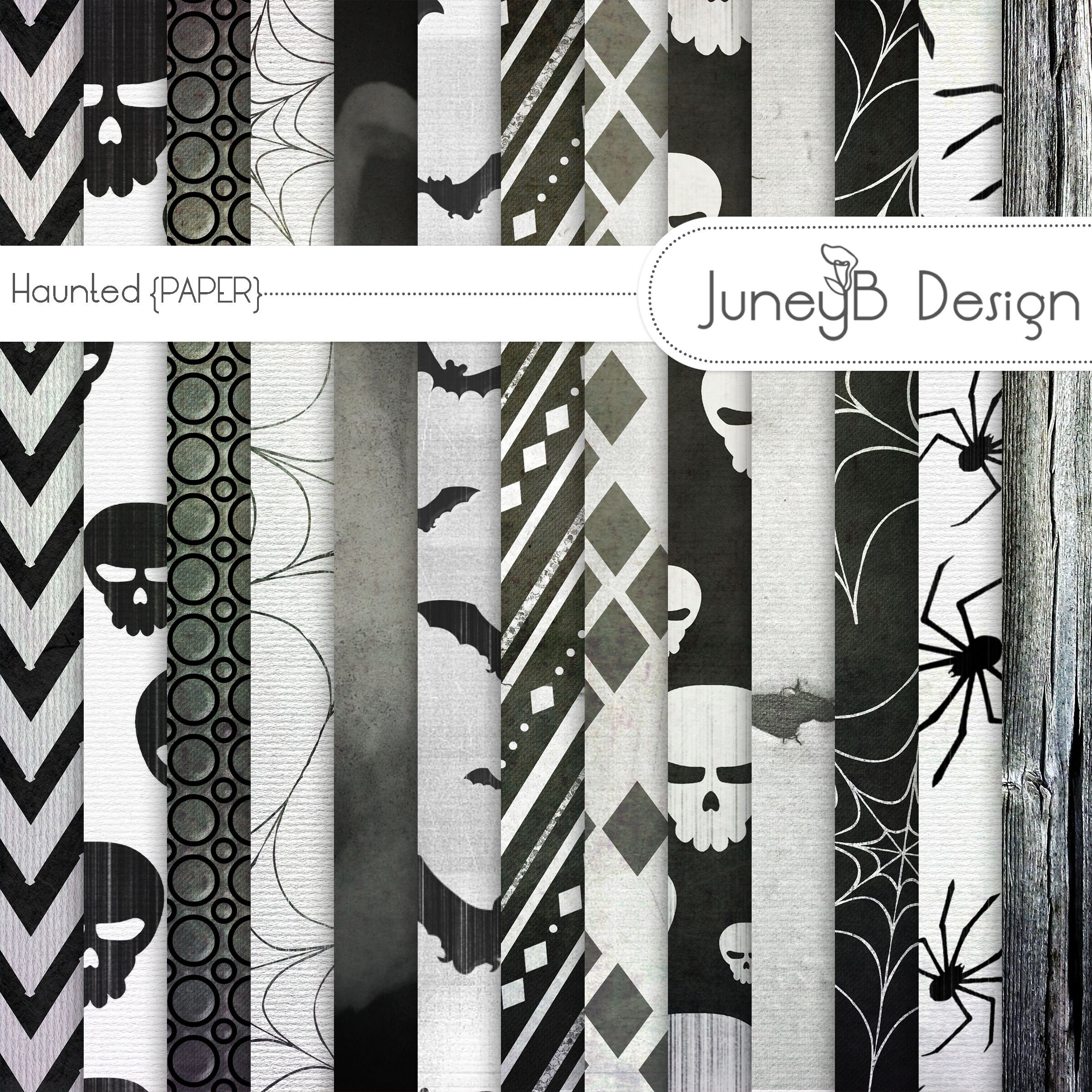 Haunted Digital Paper Halloween Scrapbook Paper Halloween | Etsy