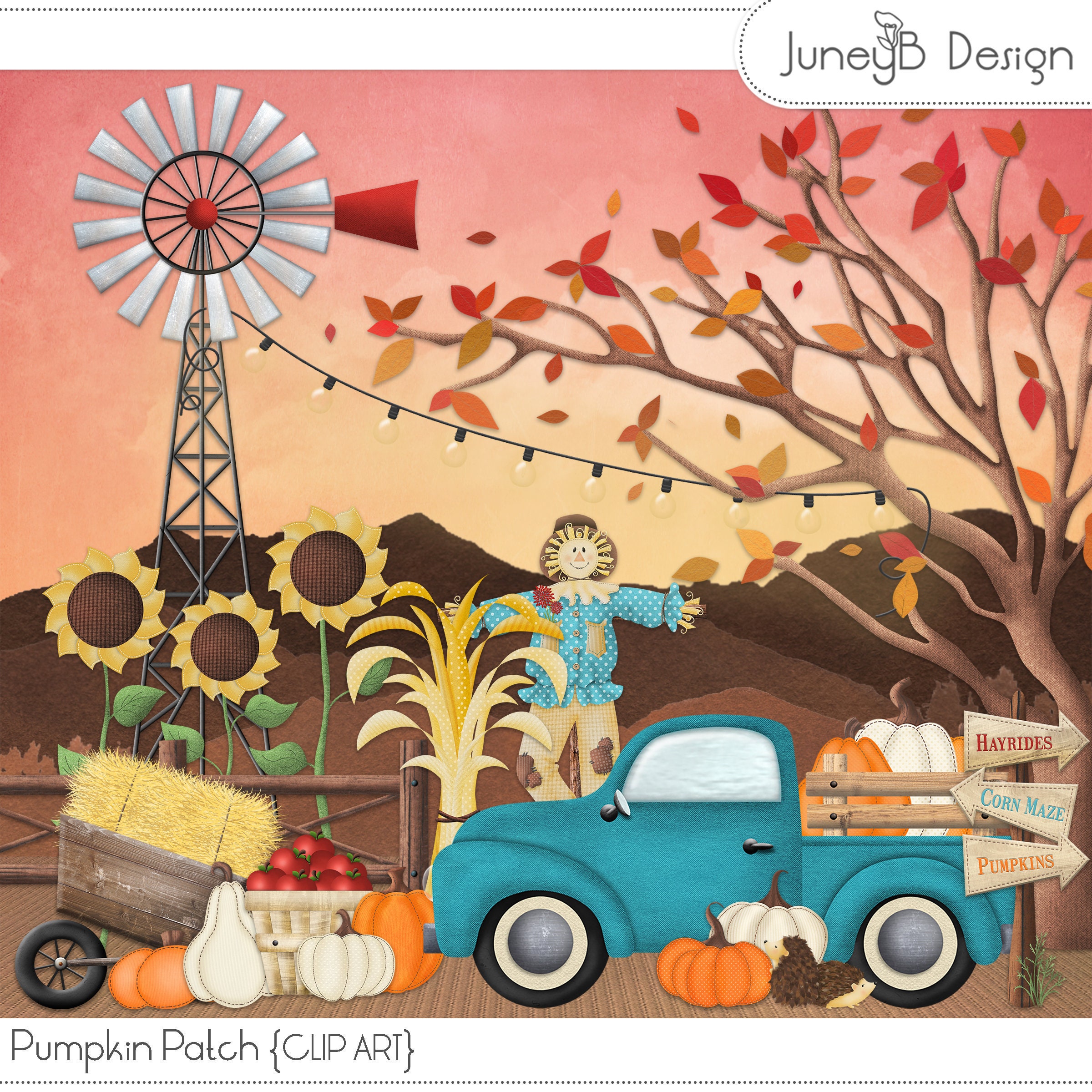 Fall Pumpkin Clip Art Fall Clip Art Set Autumn Graphics | Etsy