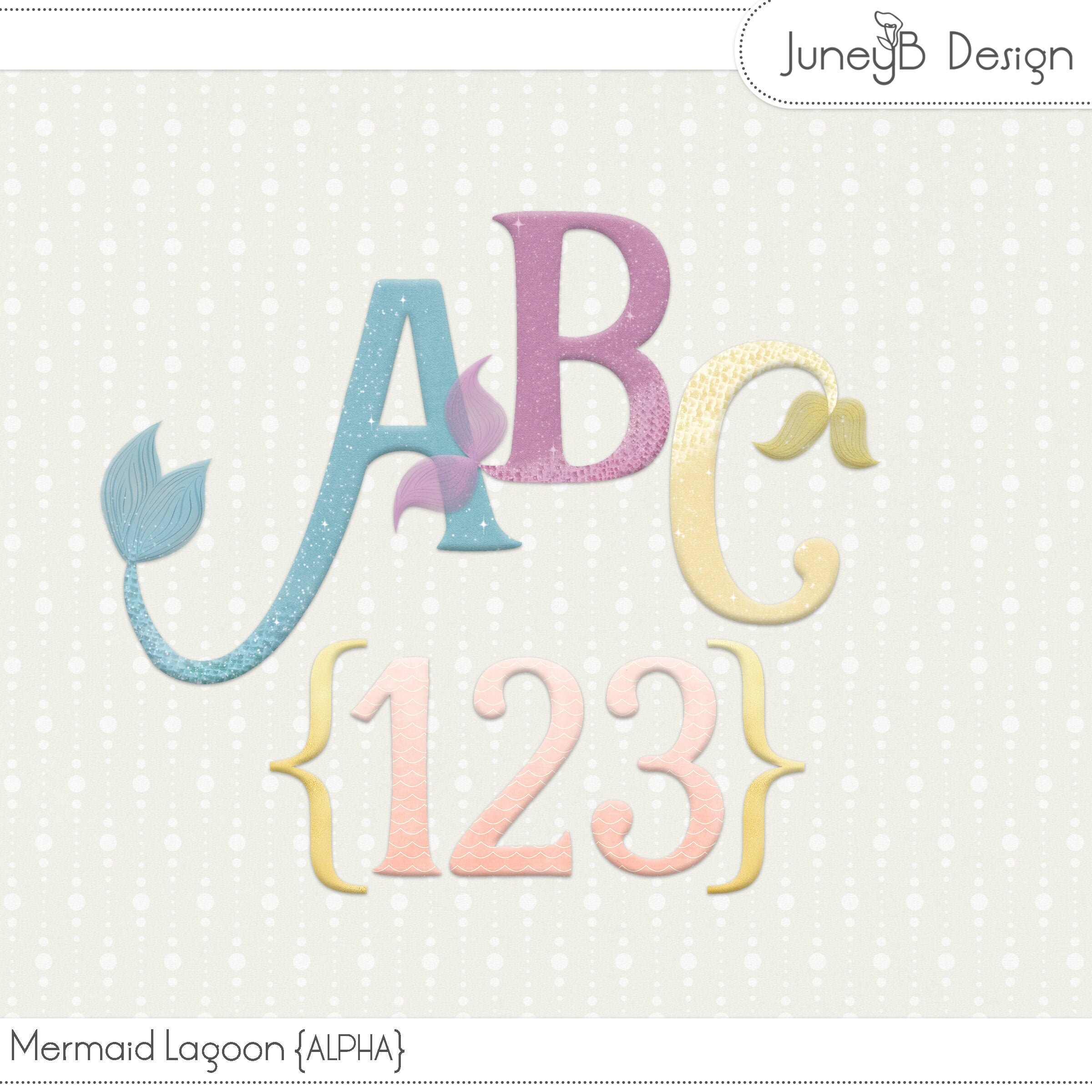 Mermaid Tail Alphabet Mermaid Lagoon Letters and Numbers | Etsy