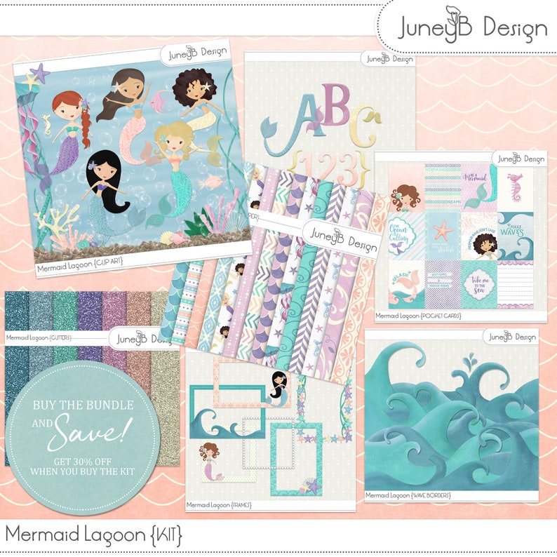 Mermaid Frames Mermaid Lagoon Digital Frames Mermaid Clip | Etsy