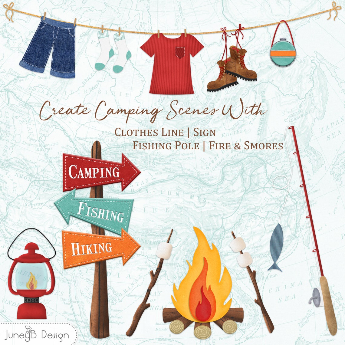 Happy Camper Clipart Camping PNG Forest Clipart Camera - Etsy