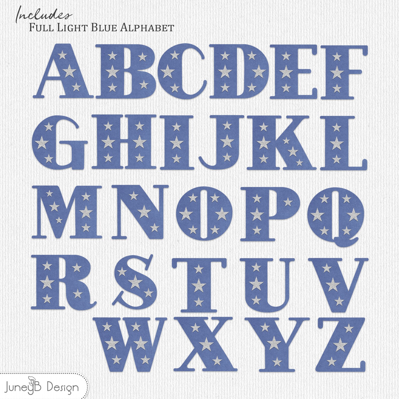 Red White and Blue Chunky Alphabet Silver Stars Alphabet and - Etsy