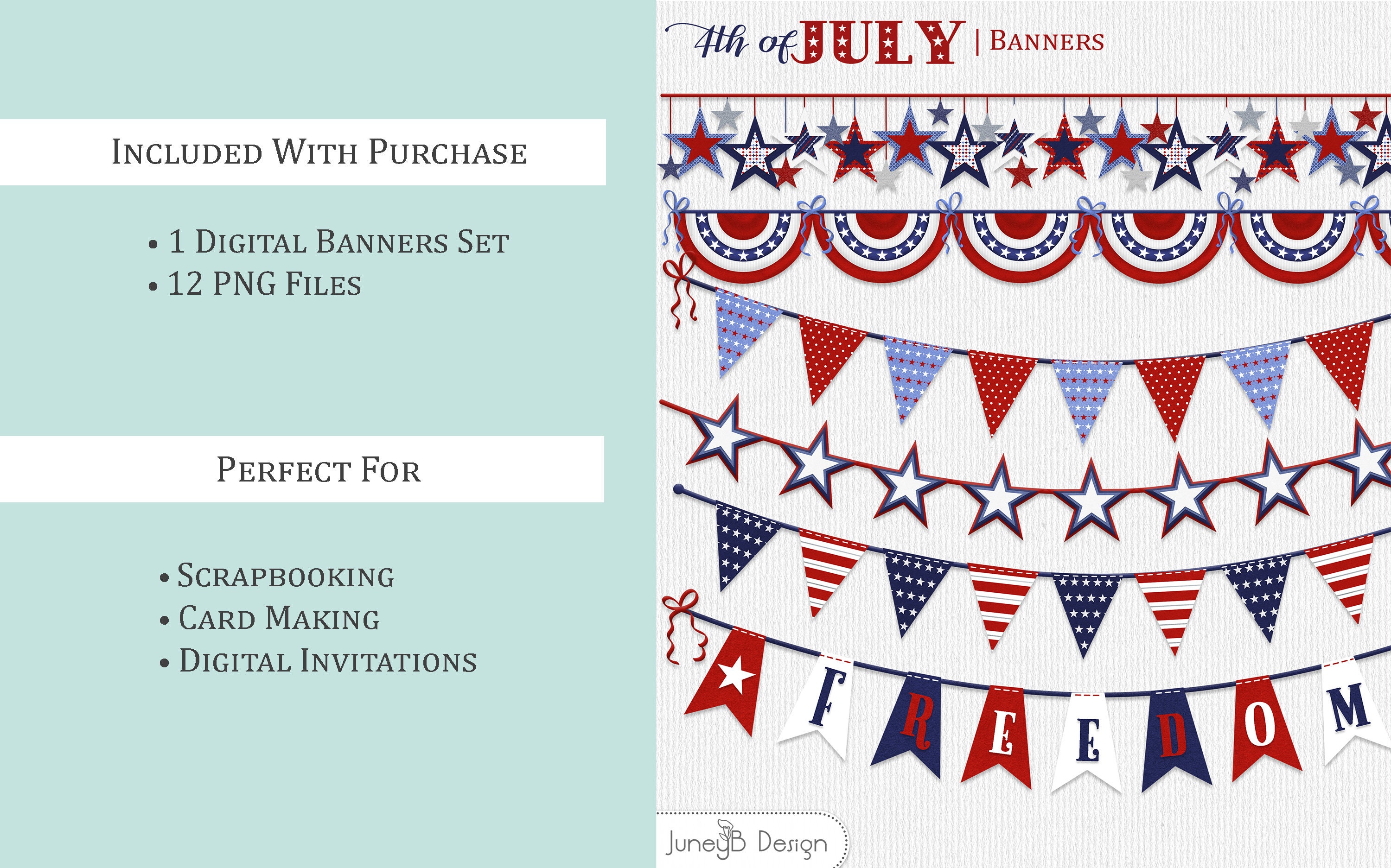 July 4th Banners Patriotic Bunting Stars and Stripes USA - Etsy
