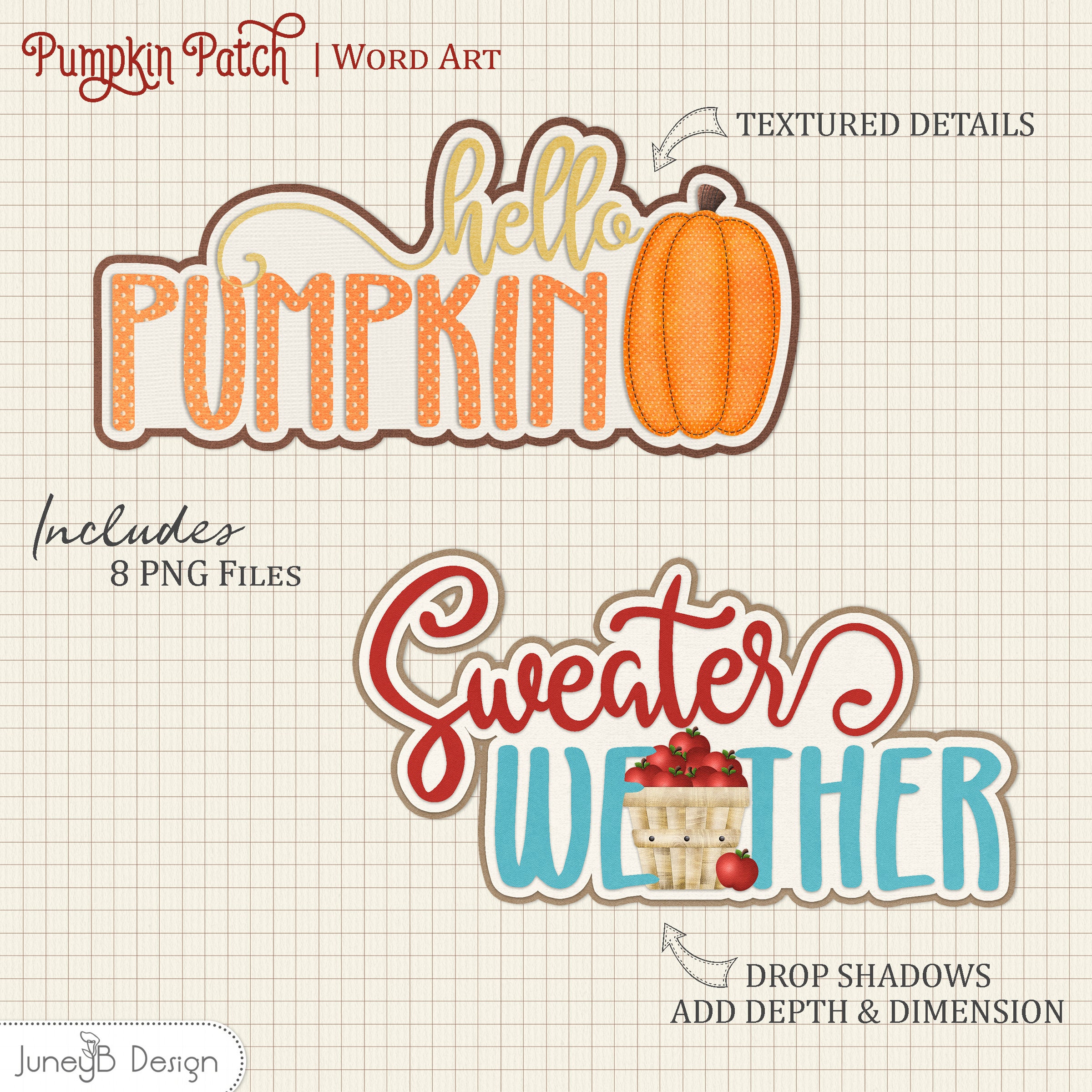 Pumpkin Patch Word Art Fall Word Art Fall Scrapbook Digital - Etsy