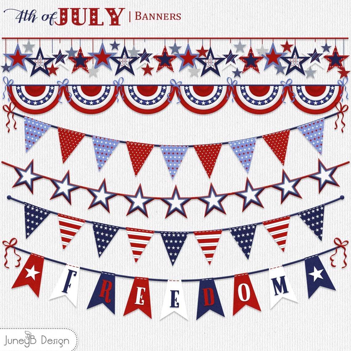 July 4th Banners Patriotic Bunting Stars and Stripes USA - Etsy