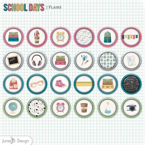 School Days Digital Kit, Back to School Clip Art, School Supplies ...