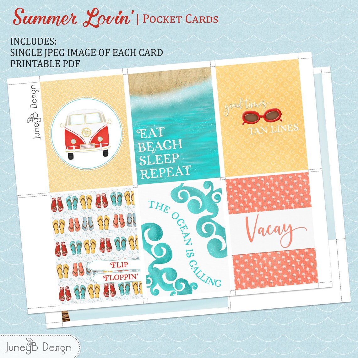 Beach Pocket Cards Summer Journal Cards Beach Sayings Beach - Etsy