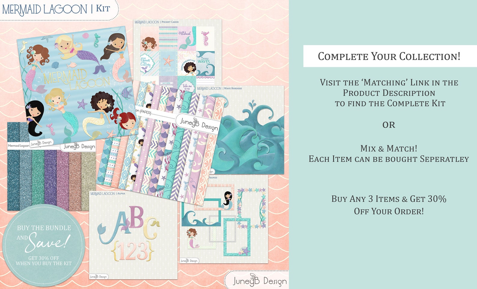 Mermaid Frames Mermaid Lagoon Digital Frames Mermaid Clip - Etsy